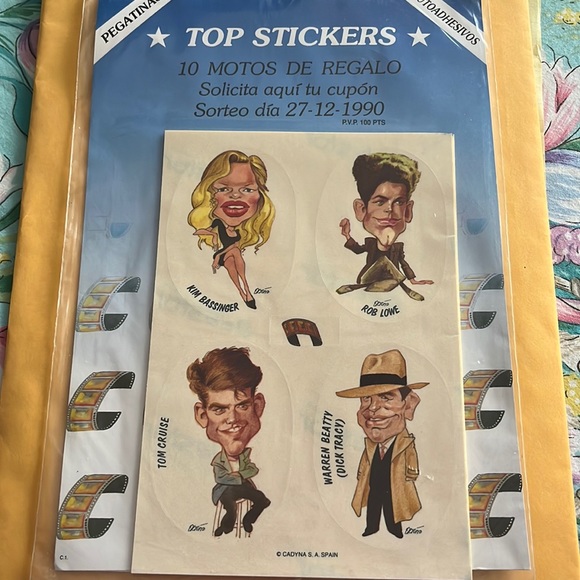 Top Stickers | Other | New In Packaging Vintage Actor Stickers Circa 99 ...